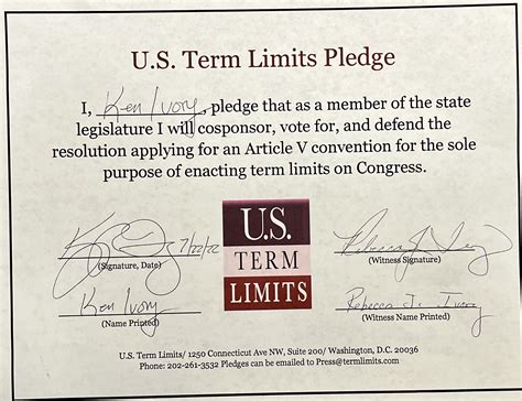 Jessica Wignall Pledges To Support Congressional Term Limits Us