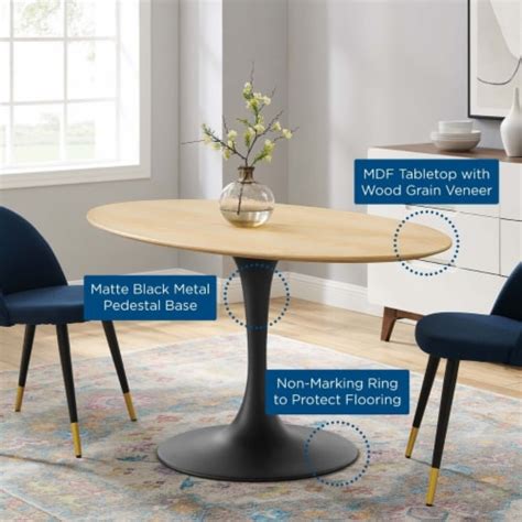 1578351369417440 Lippa 60 Wood Oval Dining Table Black Natural 60x35 5x28 5 Kroger