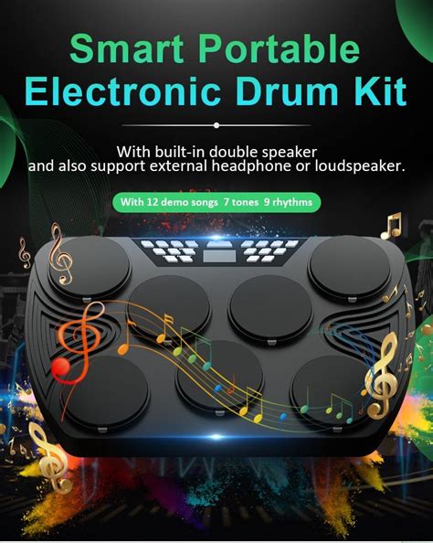 Electronic Drums Set Kit 7 Drums Bluetooth Support 30 Demo Songs