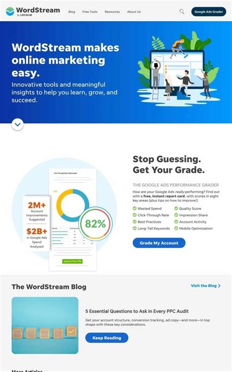 wordstream website example by ericks webs design