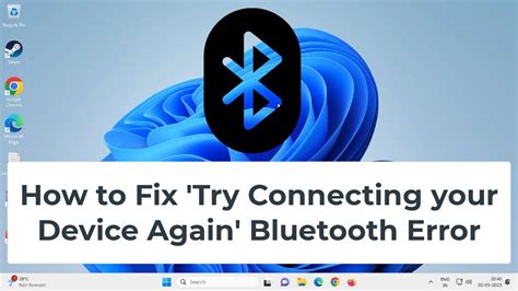 How To Fix Try Connecting Your Device Again Bluetooth Error Youtube