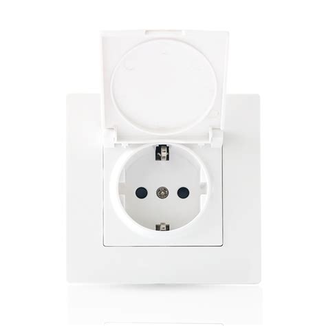 Ip44 Waterproof German Schuko Socket 230v 16a European Wall Socket Schuko Socket With Cover