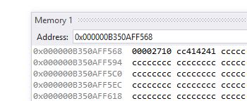 C How To Read The Debug Memory Window In Visual Studio Stack Overflow