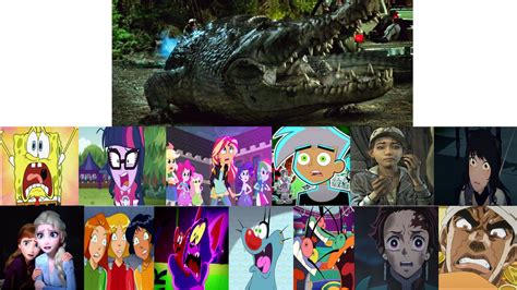 Team Spongebob Scared At Giant Crocodile By Tmzstudioz On Deviantart