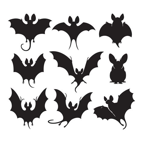 Arrangement Of Bat Shapes On A Crisp White Backdrop 51971498 Vector Art
