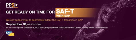 Pps Invitationget Ready For Saf T With Sap Event On 18 Sep 0930 Am