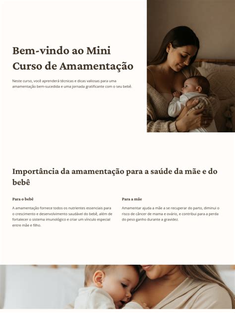 Bem Vindo Ao Mini Curso De Amamentacao Pdf Amamentação Seio