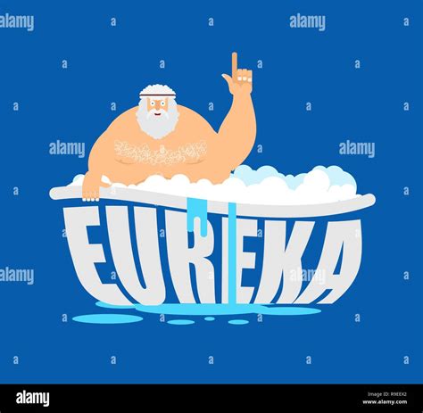 Archimedes In Bath Thumbs Up Eureka Ancient Greek Mathematician Physicist Great Discovery