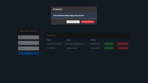 GitHub JohnPetros crud php CRUD simples de dados de usuários feito em PHP MySQL