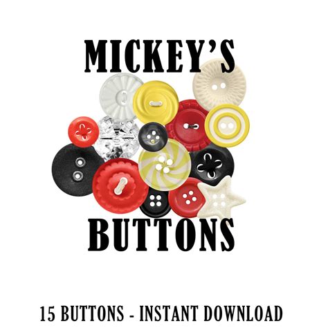 Mickeys Buttons 15 Theme Park Buttons Mouse Clip Art Scrapbook