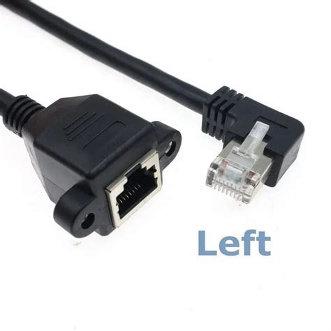 60 Cm Right Angle Cable Ethernet Cable Rj45 Male To Female Network Patch Cord 90 Degree For
