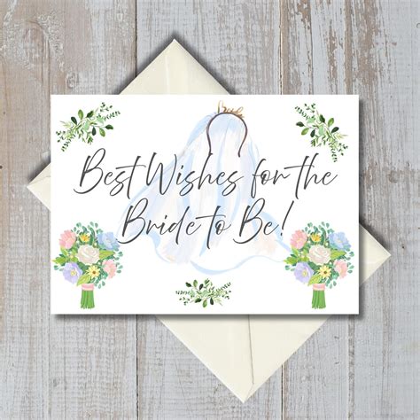Printable Bridal Shower Card T For Bride To Be Congratulations