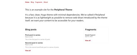 Github Myquayhugo Theme Peripheral A Fast Clean Hugo Theme With