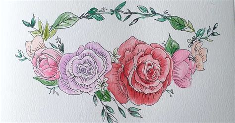 Flower Crown Drawing How To Draw A Delicate Flower Crown In 12 Steps