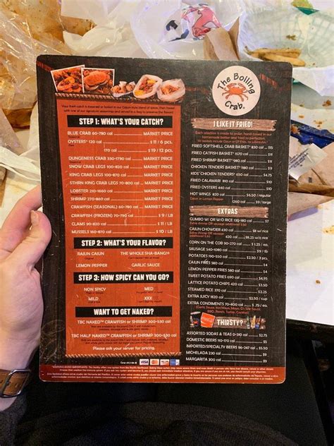 Menu At The Boiling Crab Restaurant Burbank