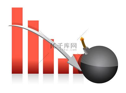 白色背景上的图形爆炸性坠落插图高清摄影大图 千库网