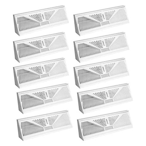 Baseboard Diffuser Sunburst Pattern Steel White 18 In