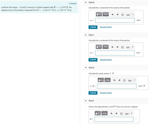 Solved Part B Constants A Particle With Charge NC Is Chegg