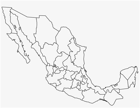 Free Clipart Of A Black And White Map Of Mexico Blank Map Of Mexico