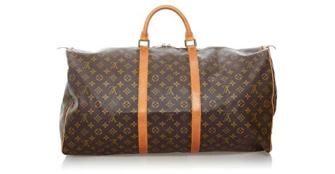 Louis Vuitton Keepall 60 Brown Cloth Ref649984 Joli Closet