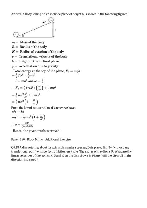 NCERT Solutions For Class Physics Chapter System Of Particles And Rotational Motion