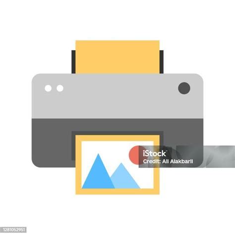 Ilustrasi Ikon Pencetakan Foto Dalam Gaya Desain Datar Gambar Tanda