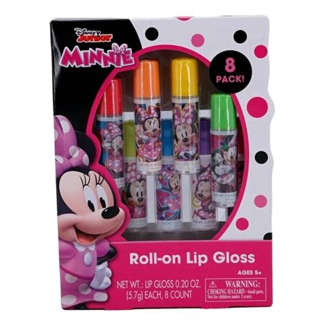 Disney Toys Disney Juniors Minnie Mouse Girls Lip Gloss Set Roll On Flavored Pack New
