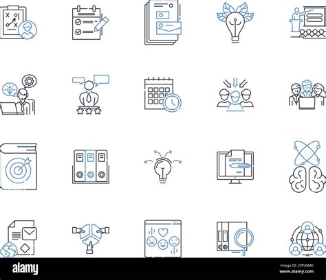 Methodology Plan Line Icons Collection Framework Procedure Strategy