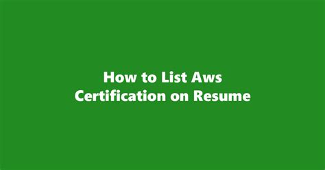 Aws Certification Listing Tips And Examples