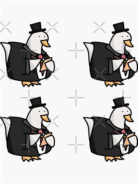 Duck In A Tux Fancy Tuxedo Suit Waiter Bird Cute Goose Sticker For Sale By Pantryfriends