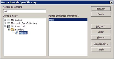 Mi Primera Macro En OOoBasic Apache OpenOffice Basic