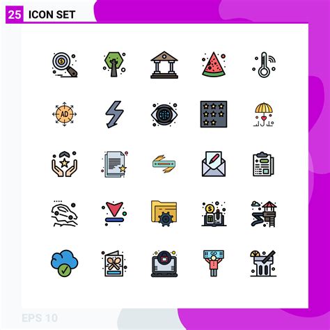 User Interface Pack Of 25 Basic Filled Line Flat Colors Of Temperature Internet Of Things Bank