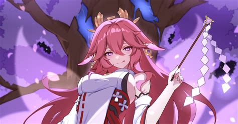 八重神子 神子·舞桜 Kazezzのイラスト Pixiv