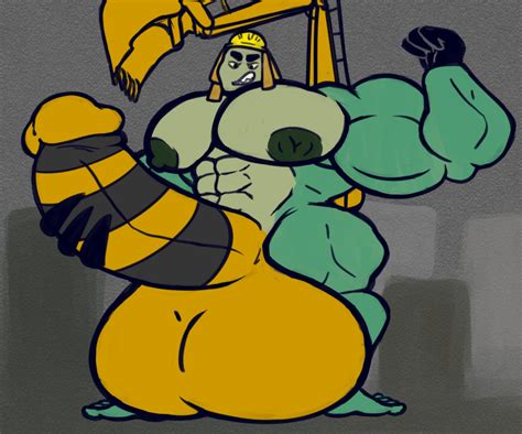 Rule 34 Backhoe Vehicle Beefy Big Muscles Bulge Bulge Growth