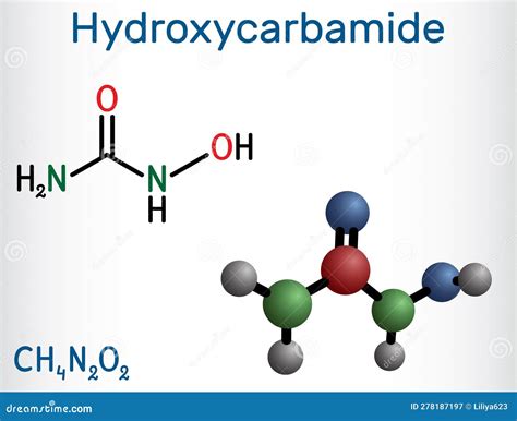 Molécula De Hidroxicarbamida Hidroxiurea Es Un Fármaco Antimetabolito
