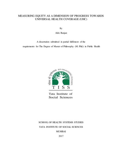 Pdf Measuring Equity As A Dimension Of Progress Towards Universal Health Coverage Uhc