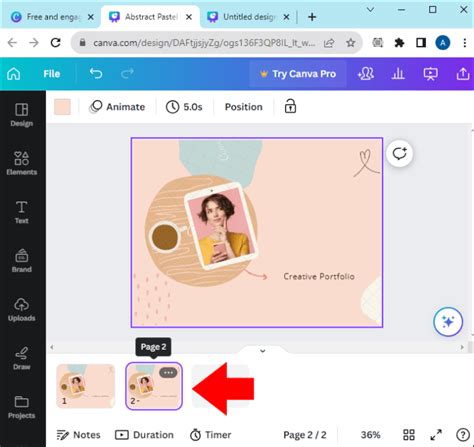 how to make text appear on click in canva