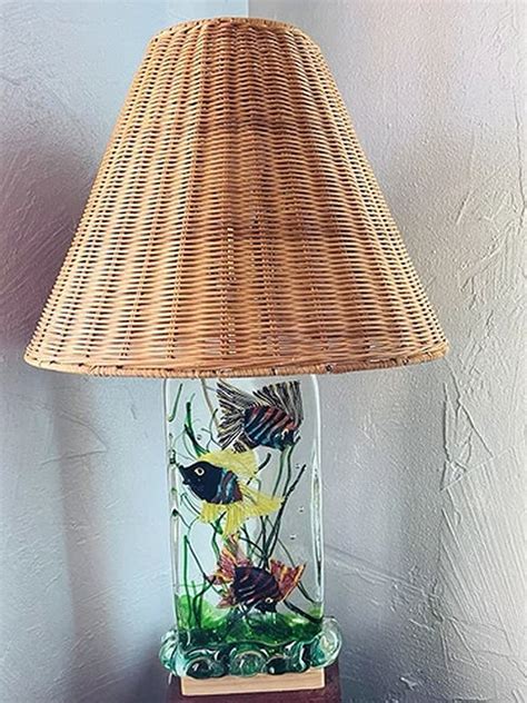 Rare Huge Outstanding Murano Aquarium Fish Lamp 50s Cenedese Barbini