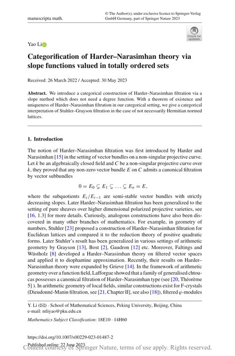 Categorification Of Harder Narasimhan Theory Via Slope Functions Valued In Totally Ordered Sets