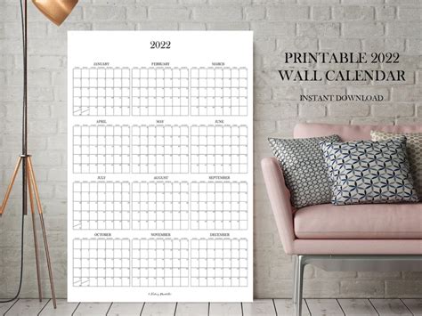 2023 Large Vertical Wall Calendar Planner Printable Vertical Etsy