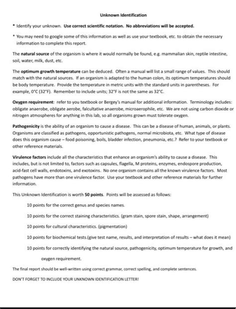 Unknown Identification Identify Your Unknown Use