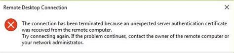 Rdp An Authentication Error Has Occurred The Function Requested Is Not Supported Rsysadmin