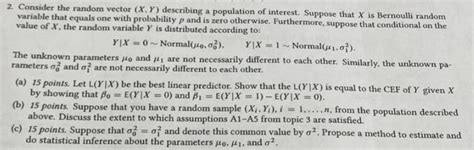 solved 2 consider the random vector x y describing a