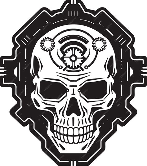 Premium Vector Cyberpunk Skull Emblem The Fusion Of Man And Machine