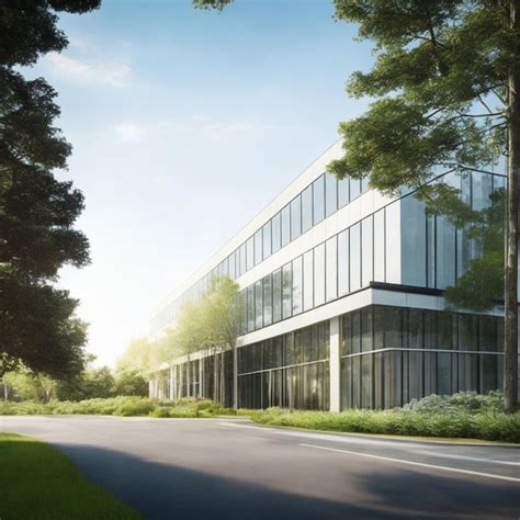 Large Corporate Building On The Side Premium Ai Generated Image