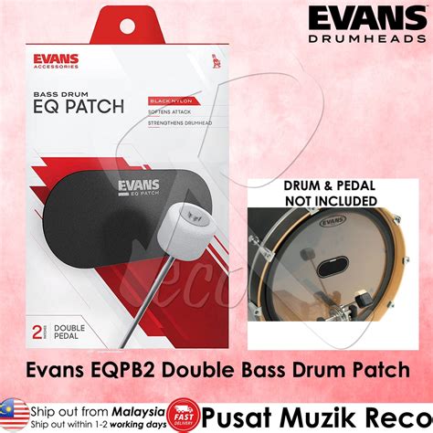 Evans Eqpb2 Double Pedal Bass Drum Patch Black Eq Double Pedal Patch