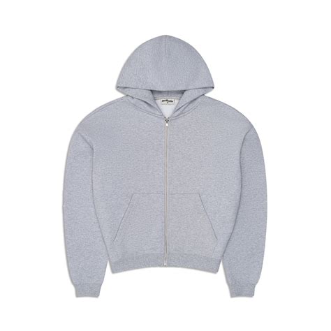 600 Gsm Heather Grey Zip Up Hoodie Lucidblanks