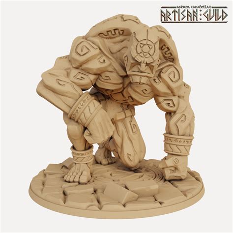 Deactivated Giant Clay Golem 3d Printed Miniature — Empire Of Minis