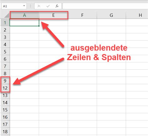 Zeilen And Spalten Ein Und Ausblenden Excelhero