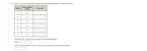 Solved Consider The Following Time Series Data Week 1 2 3 4
